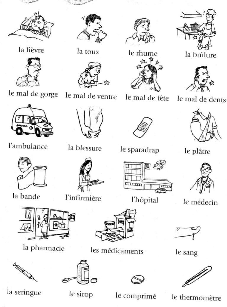 Vocabulaire de la santé en français
